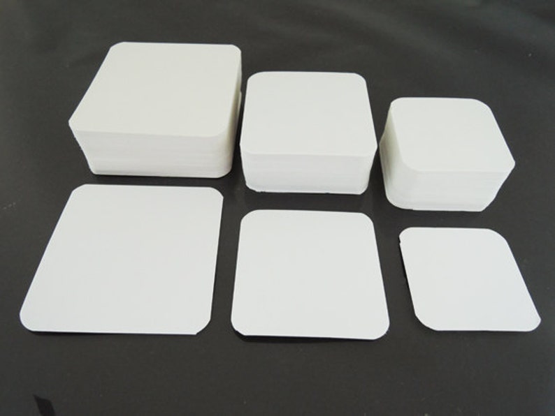 White Square Card Paper Tags without Hole 50pcs White Tags | Etsy