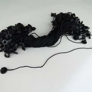 Hang Tag String - 100pcs Black Hang Tag String With Round Plastic ...