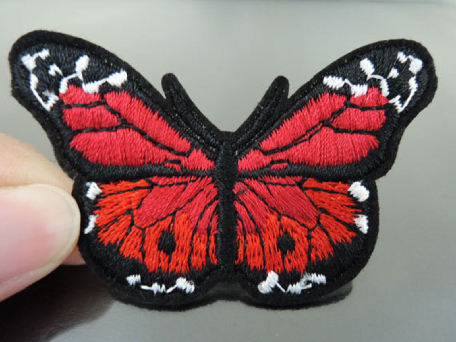 Iron On Patch or Sewing on Embroidery Red Butterfly Patches | Etsy