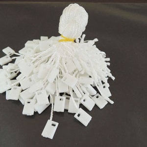 Hang Tag String - 100pcs White Hang Tag String With Plastic Fastener - Etsy
