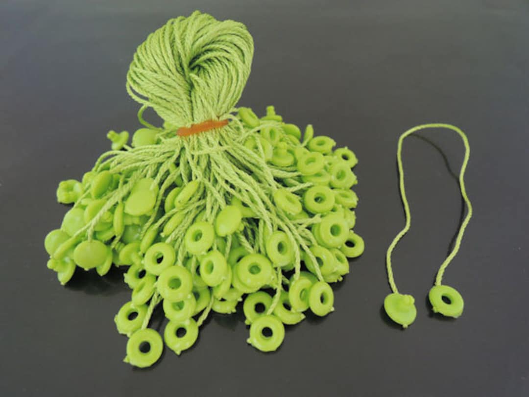 Hang Tag String - 100pcs Apple Green Hang Tag String With Round Plastic ...