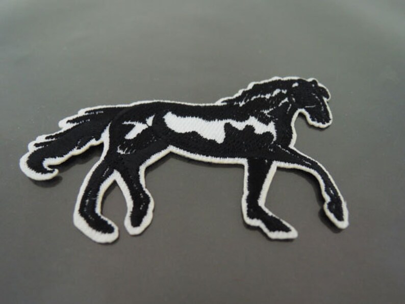 Iron on Patch Horse Patch Animal Patches Black and White - Etsy