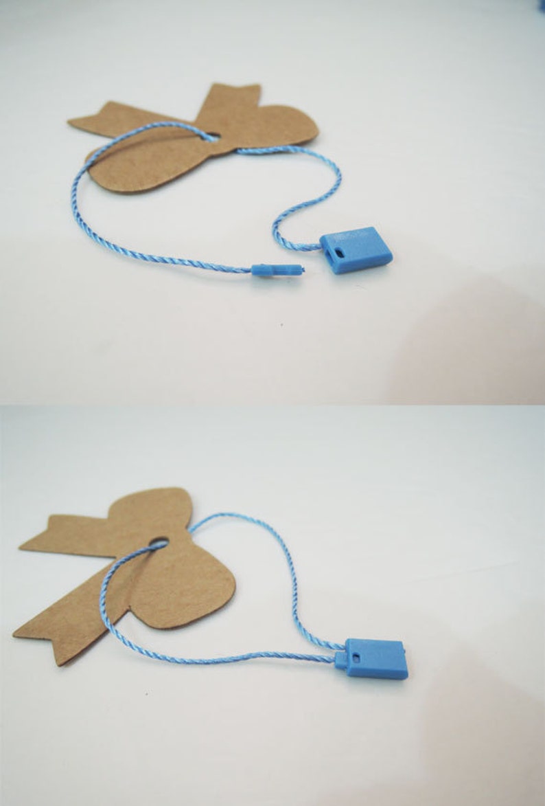 Hang Tag String 100pcs Blue Hang Tag String With Plastic | Etsy
