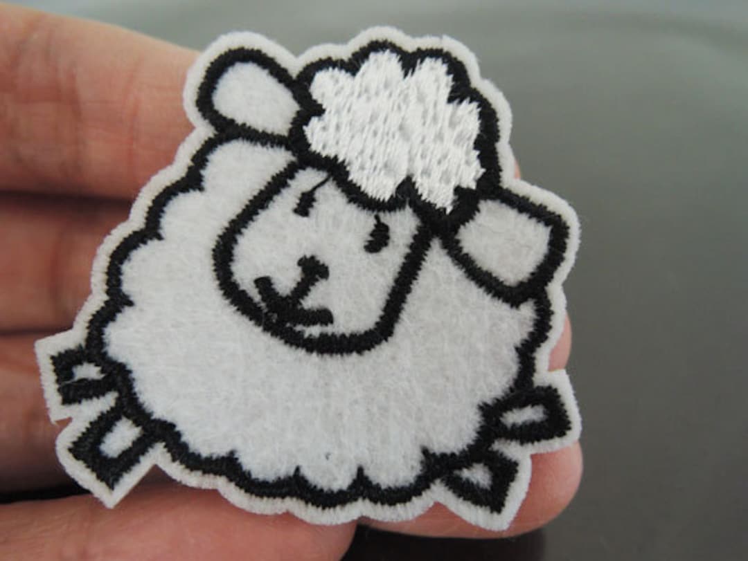 White Sheep Patches - Iron on Patches or Sewing on Patch Little Sheep ...