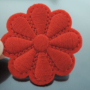 Red Flower Patch Flower Patches Badge Patch Applique Embroidered Patch ...