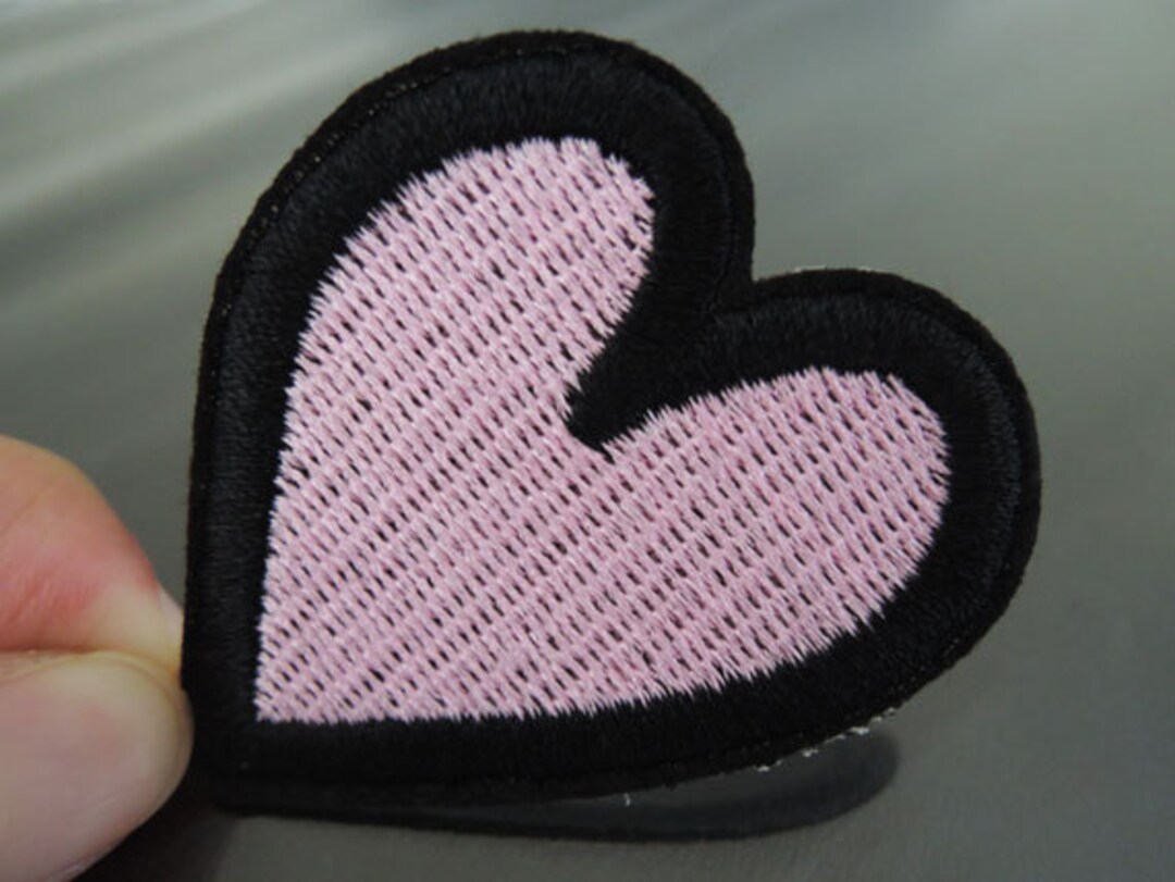 Iron on Patch Pink Heart Patch Pink Heart Love Patches Pink Iron on ...