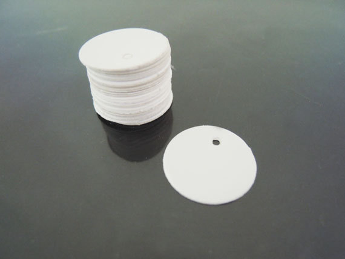White Paper Tags - 50pcs White Gift Tags Small Circle Round Jewellery ...