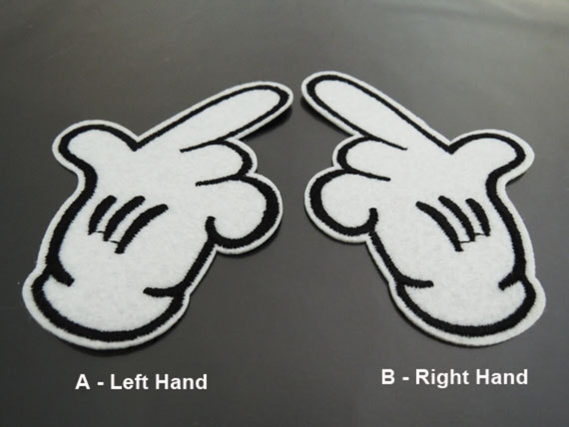 Iron on Patch Hand Patch Black and White Hand Patches | Etsy