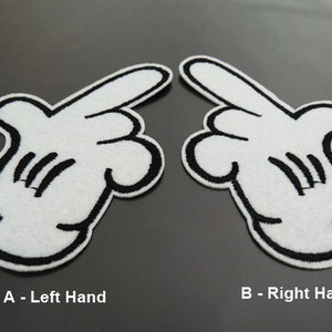 Iron on Patch Hand Patch Black and White Hand Patches Cartoon Hands ...