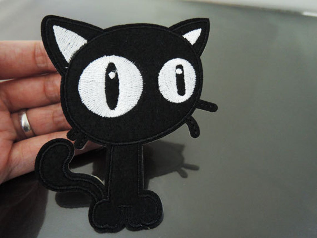 Cute Black Cat Patch Animal Cartoon Patches Badge Patch Applique ...