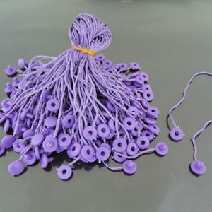 Hang Tag String - 100pcs Purple Hang Tag String With Round Plastic ...