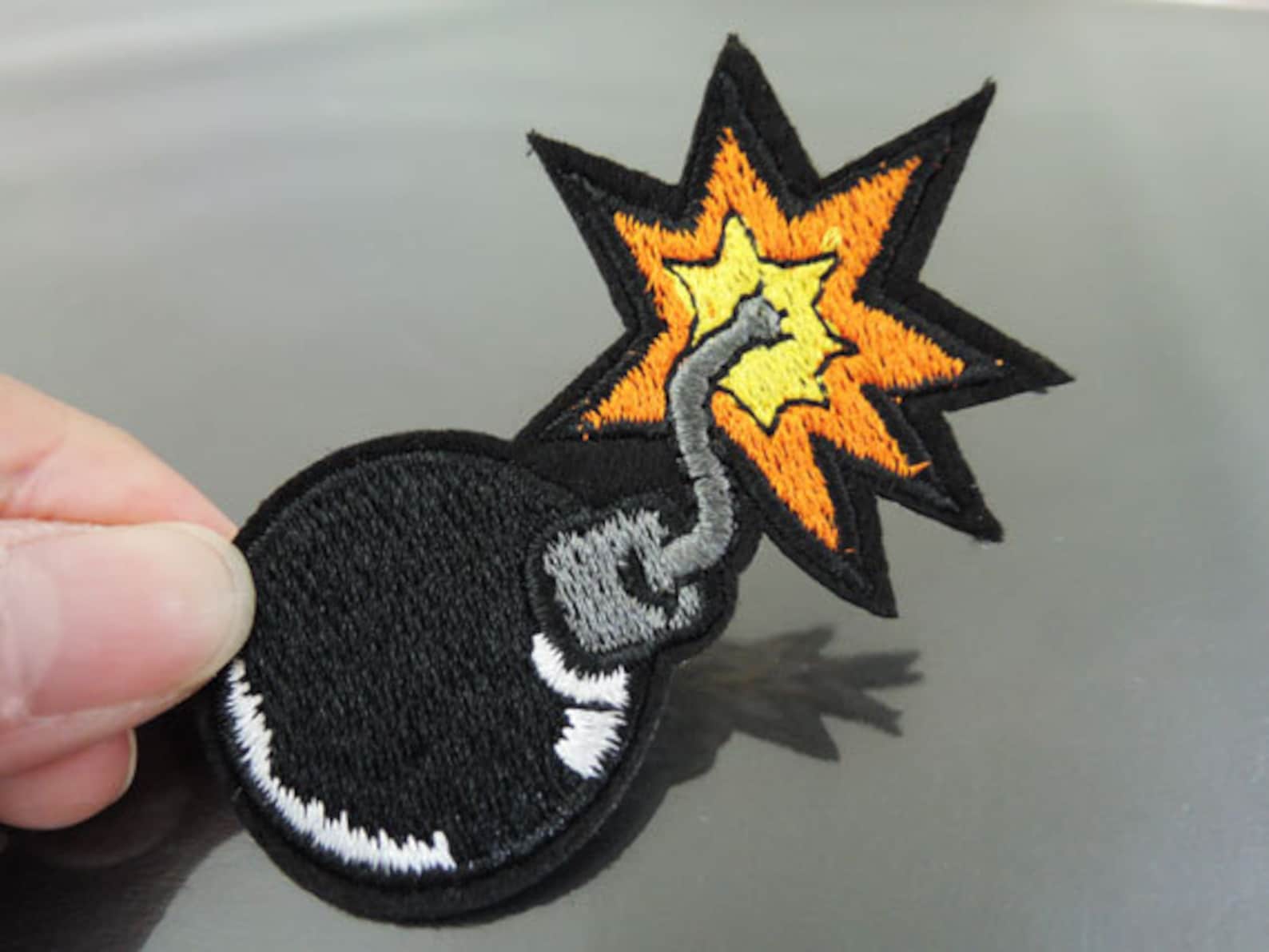 Black Bomb Patches Iron on Patches or Sewing on Patch Black | Etsy UK