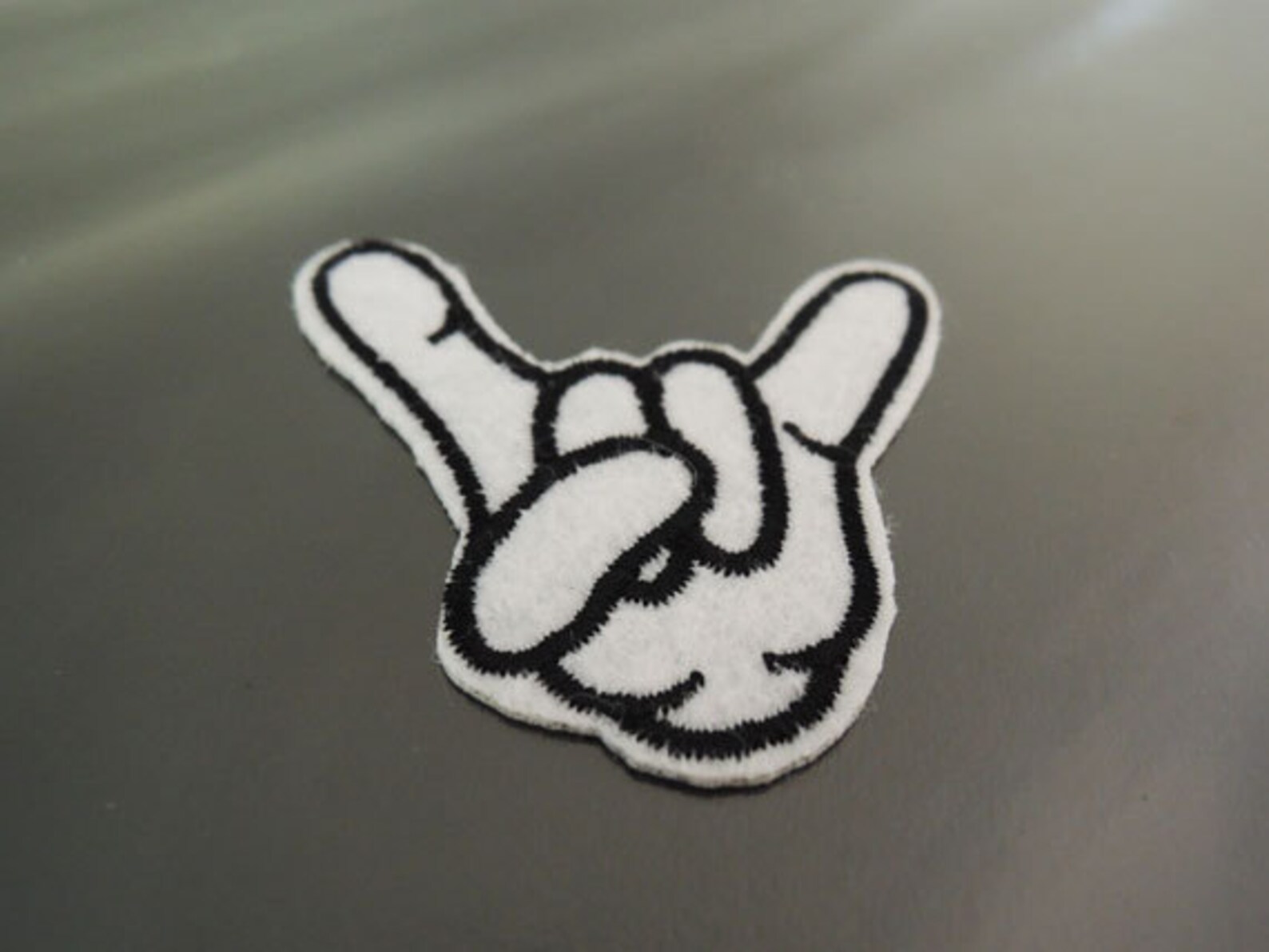 Iron on Patch Finger Patch Sign of the Horns Patch Black - Etsy