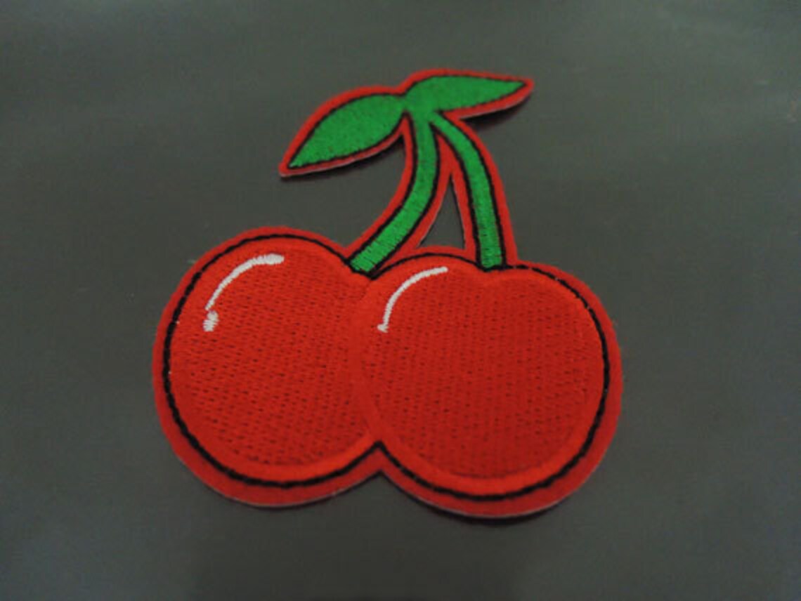Large Cherry Patch Fruit Patches Red Patch Applique Embroidered Patch ...