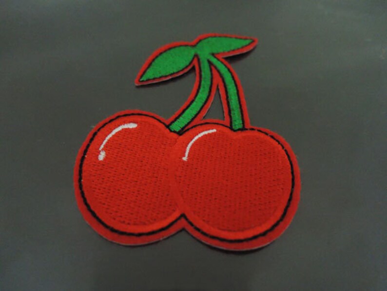 Large Cherry Patch Fruit Patches Red Patch Applique Embroidered Patch ...