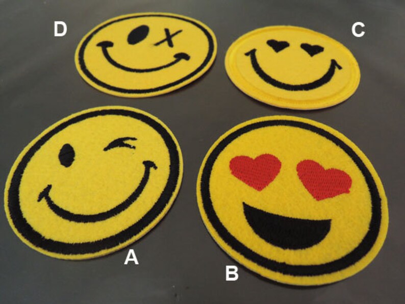 Emoji Patch Large Face Patches Yellow Patch Smile Emoji | Etsy