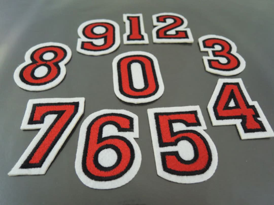 Number Patches - Iron on or Sewing on Patch 0-9 Number Patches Red ...