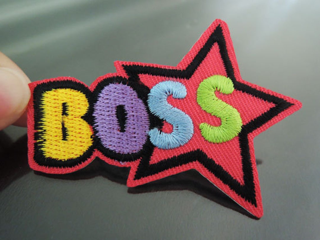 BOSS Letter Patches - Iron on or Sewing on Patch BOSS With Star Patch ...