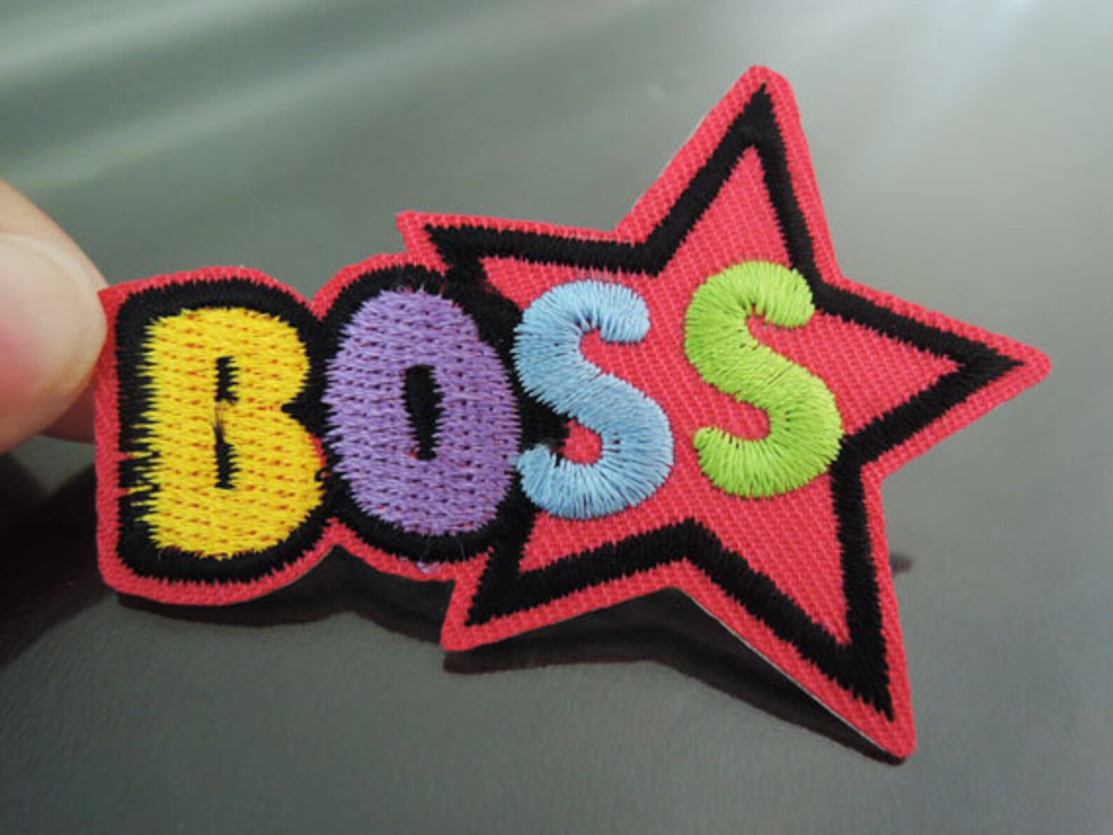 BOSS Letter Patches - Iron on or Sewing on Patch BOSS With Star Patch ...