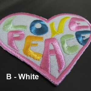 Love Peace Patches - Iron on Patch or Sewing on Patch Heat Love Patch ...
