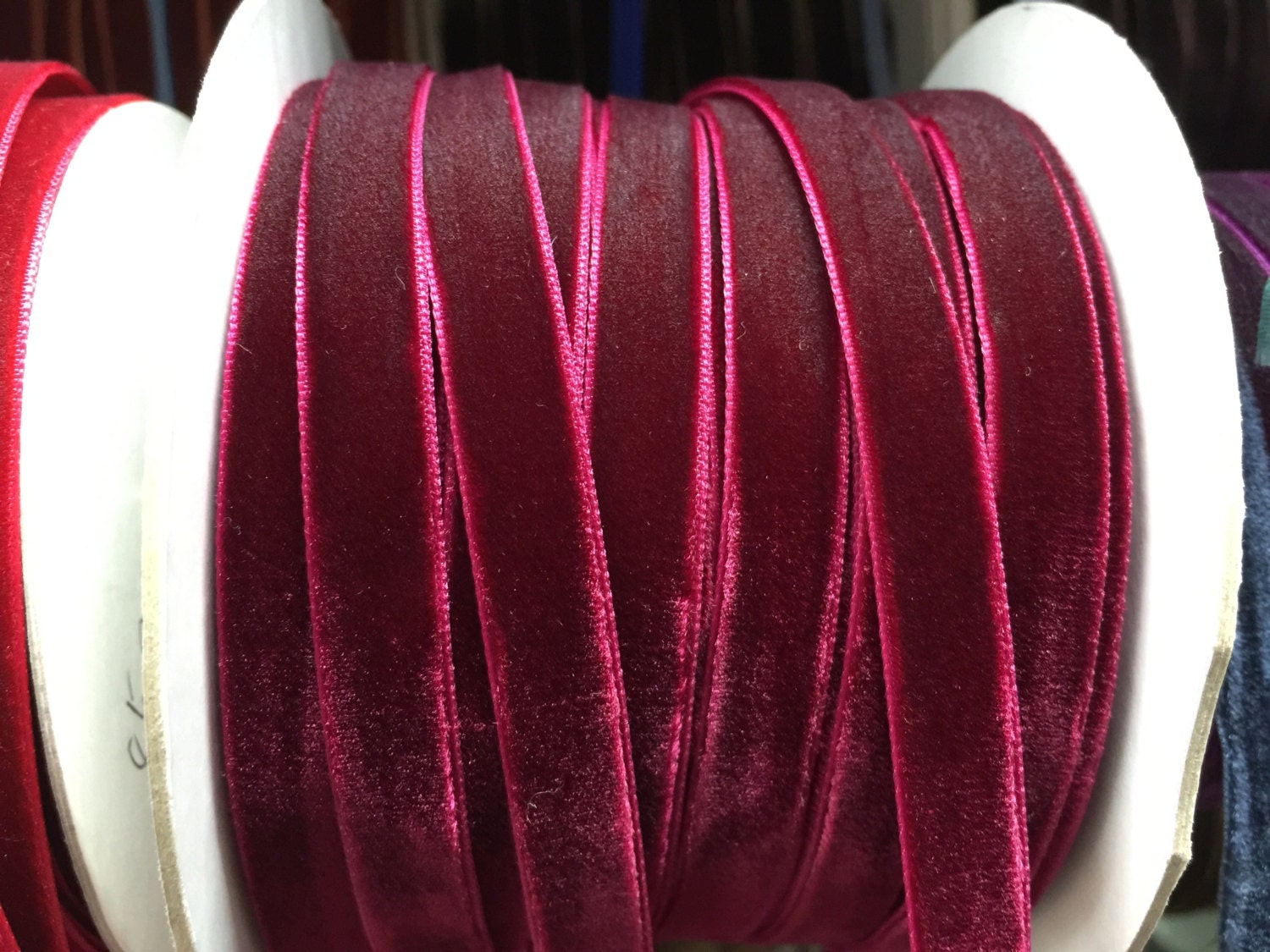 Velvet Ribbon - Siam Red Velvet Ribbon 10mm ( 3/8 Inches ) - Etsy