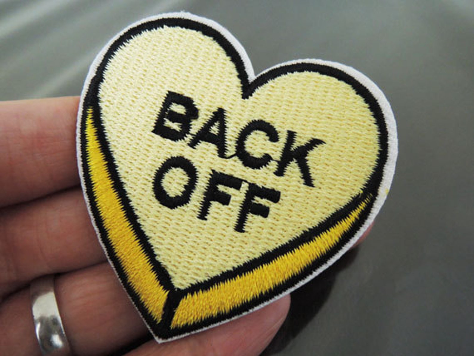 Iron on Patch Back off Heart Patch Yellow Heart Love Patches - Etsy