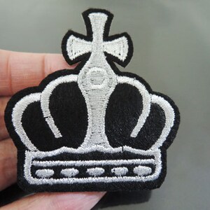 Crown Patches Silver Patch Applique Embroidered Patch Iron on Patch Sew ...