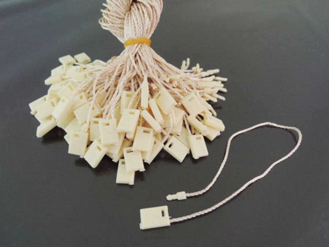 Hang Tag String - 100pcs Ivory Hang Tag String With Plastic Fastener - Etsy