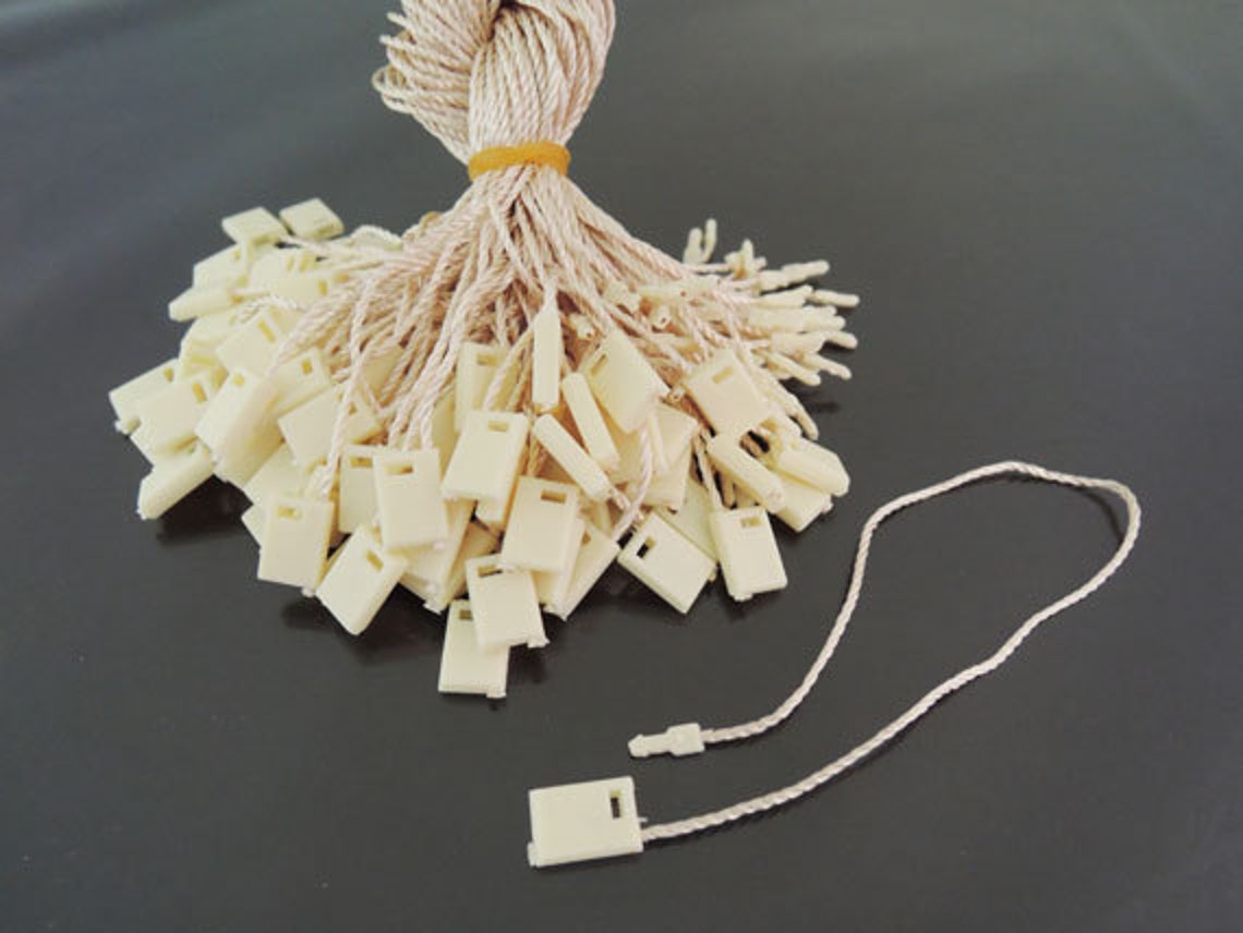 Hang Tag String 100pcs Ivory Hang Tag String With Plastic | Etsy