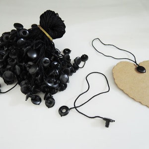 Hang Tag String - 100pcs Black Hang Tag String With Round Plastic ...