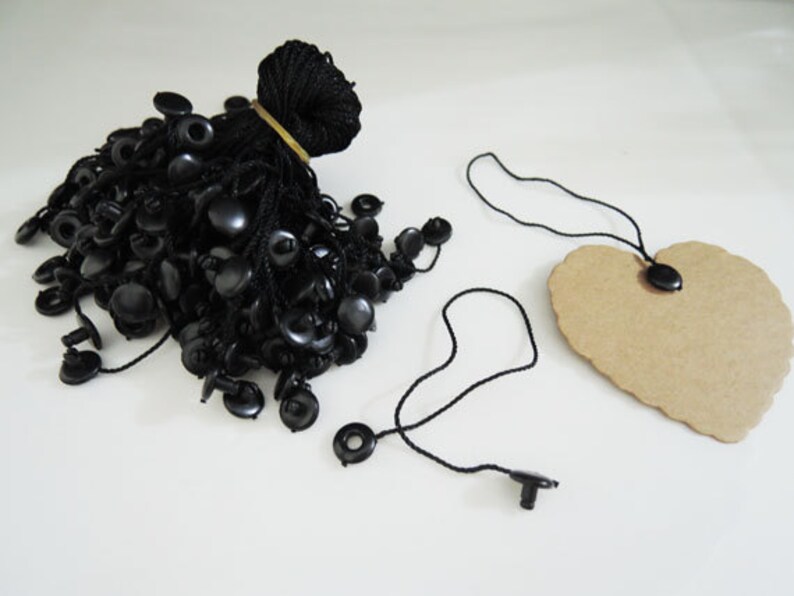 Hang Tag String 100pcs Black Hang Tag String With Round - Etsy