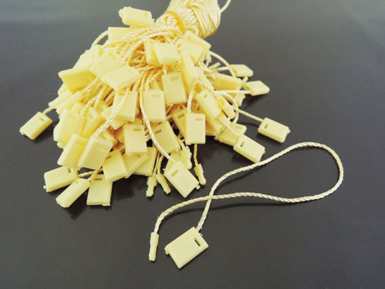 Hang Tag String 100pcs Yellow Hang Tag String With Plastic | Etsy
