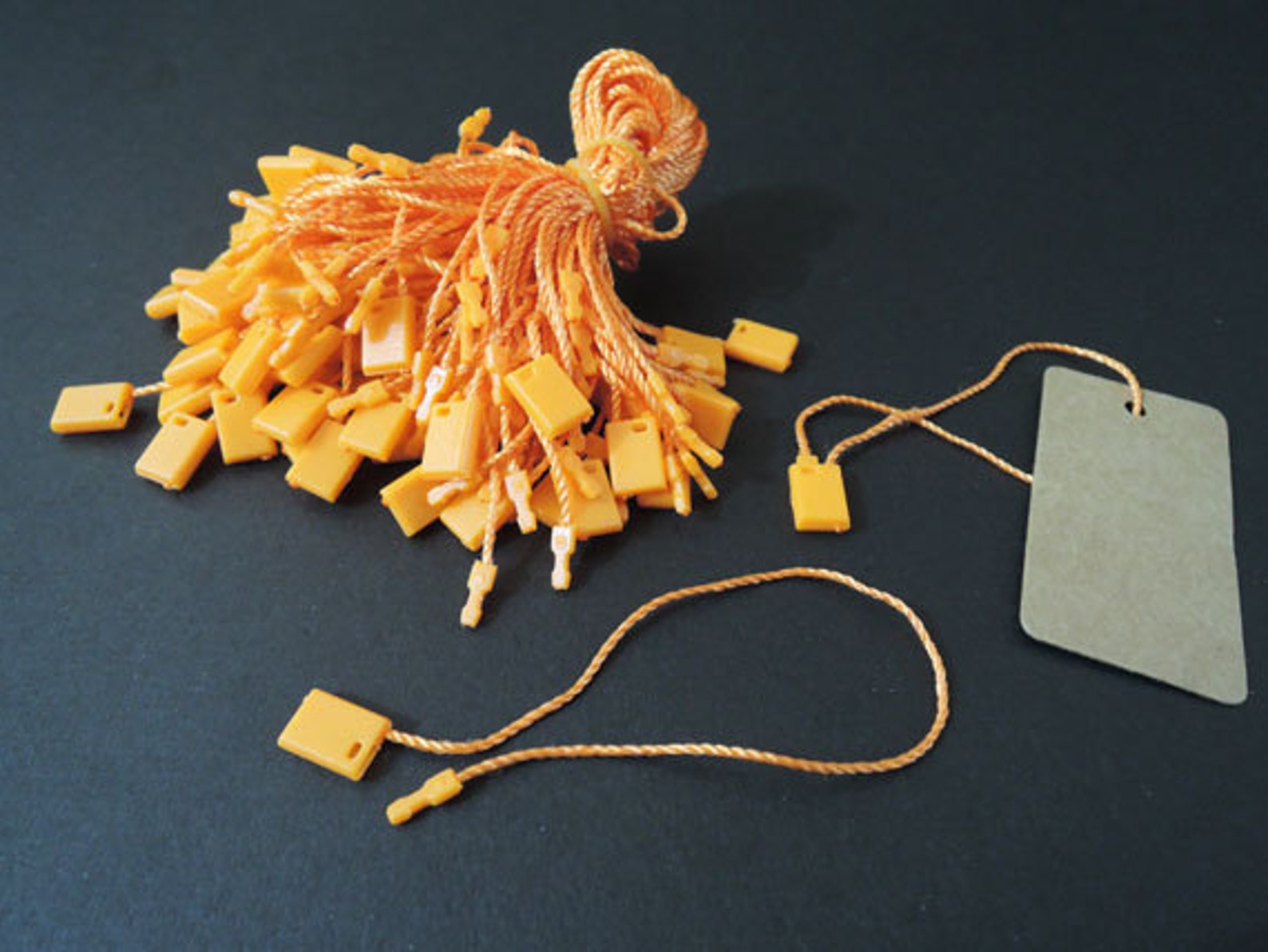 Hang Tag String 100pcs Orange Hang Tag String With Plastic - Etsy
