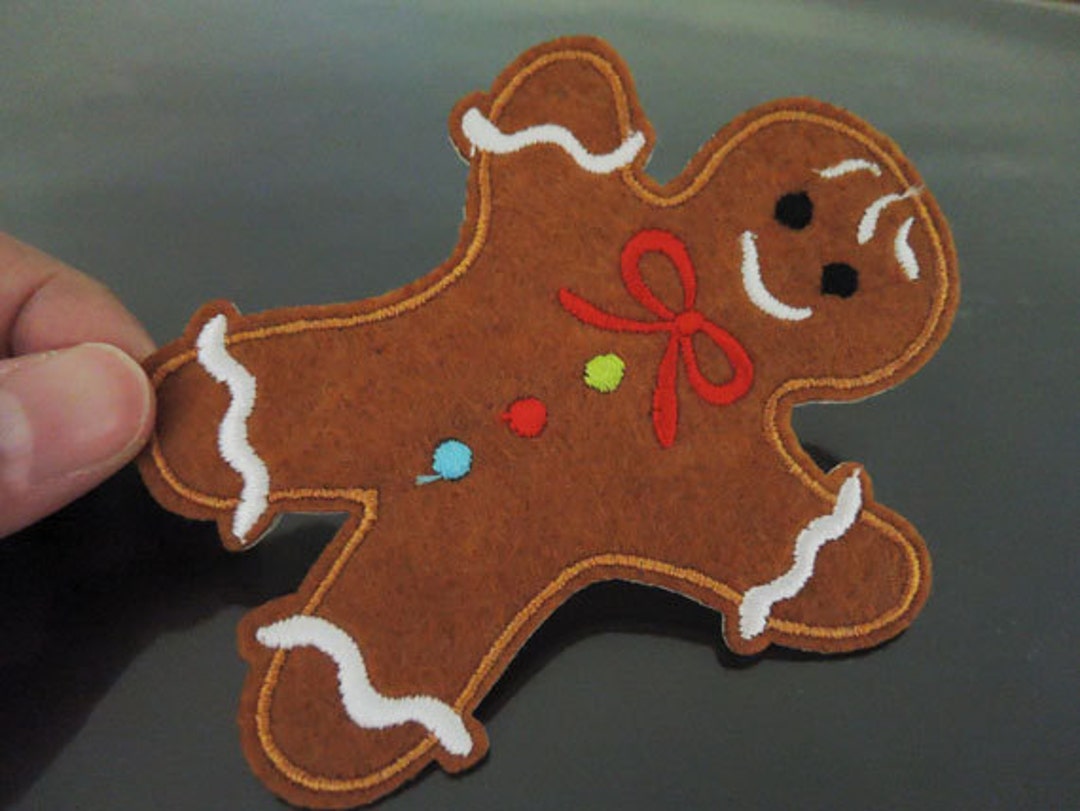 Iron on Patch - Christmas Gingerbread Man Patches Large Brown Patch ...