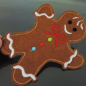 Iron on Patch - Christmas Gingerbread Man Patches Large Brown Patch Applique Embroidered Patch ...