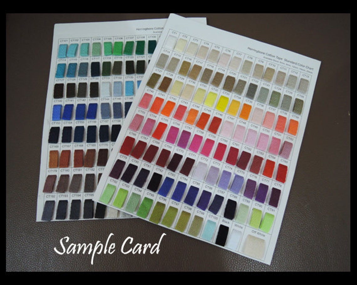 Sample Card - Herringbone Cotton Twill Tape Standard Color Chart 200 ...