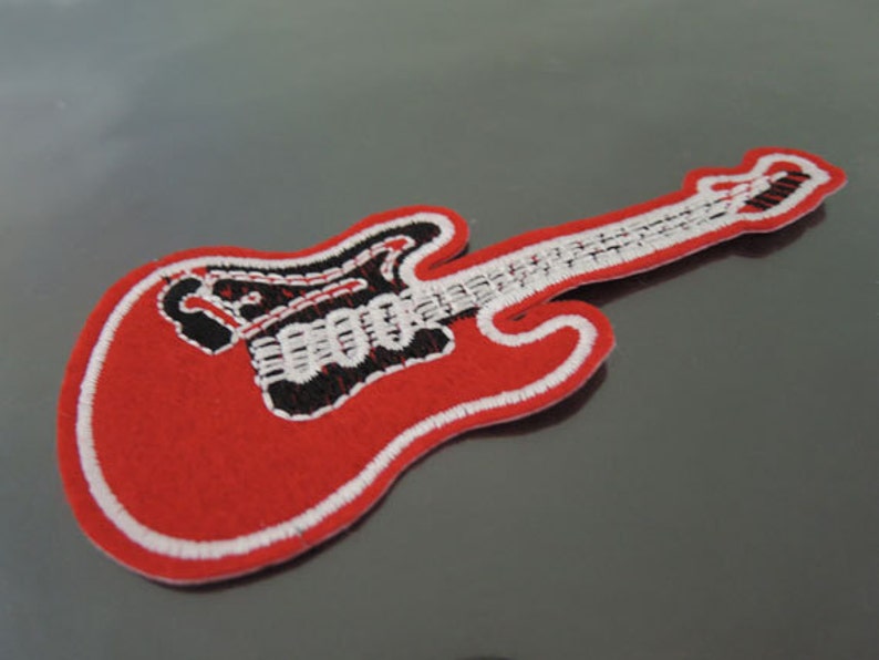Guitar Patches - Iron on Patches or Sewing on Patch Red Guitar Patches ...