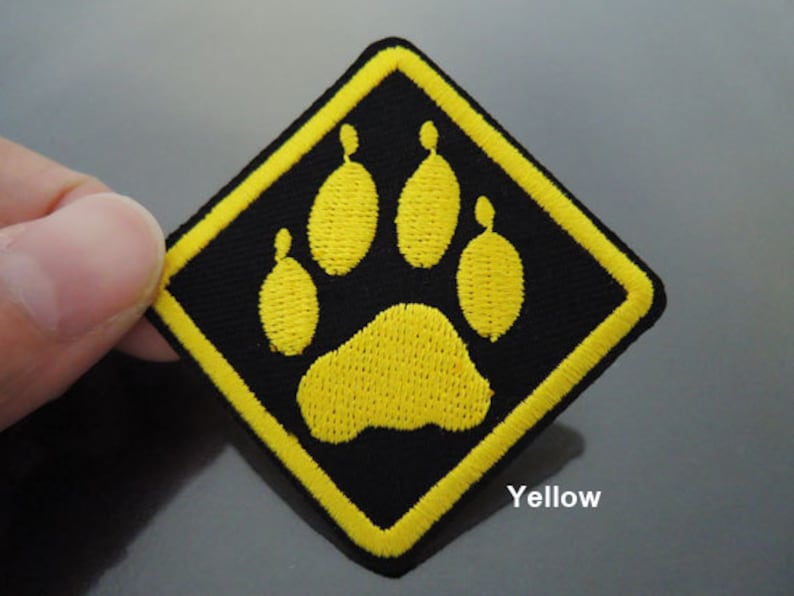 Paw Patches Iron On Patches Paw Print Patch Square Applique Etsy