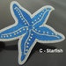 Iron on Patch Crab Patch Fish Patch or Starfish Patch Ocean Marine Life ...
