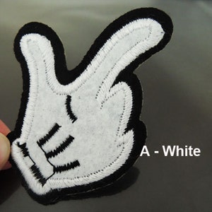 Iron on Patch - Hand Patch Black and White Hand Patches Well Done Hands ...