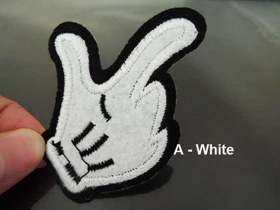 Iron on Patch Hand Patch Black and White Hand Patches Well | Etsy