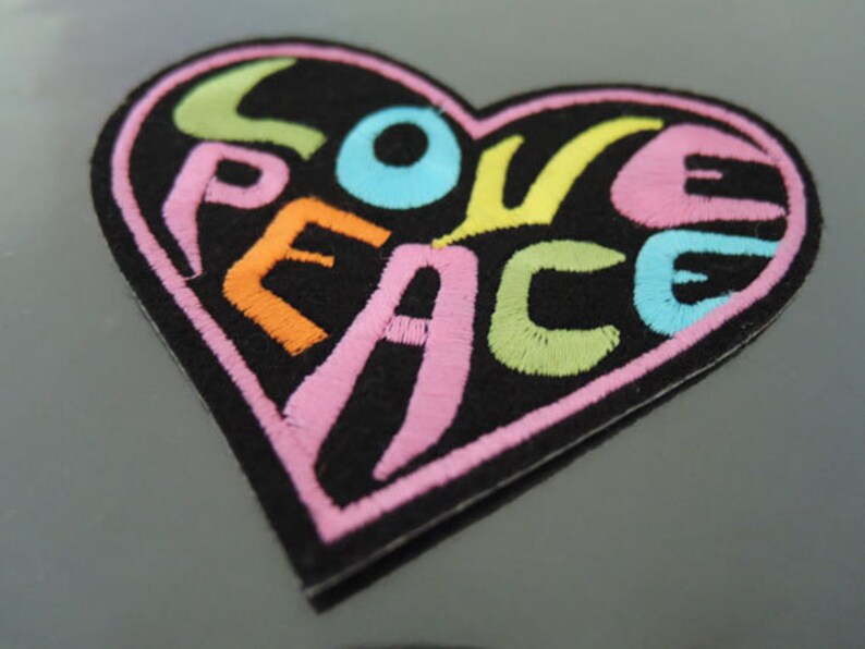 Love Peace Patches Iron on Patch or Sewing on Patch Heat - Etsy