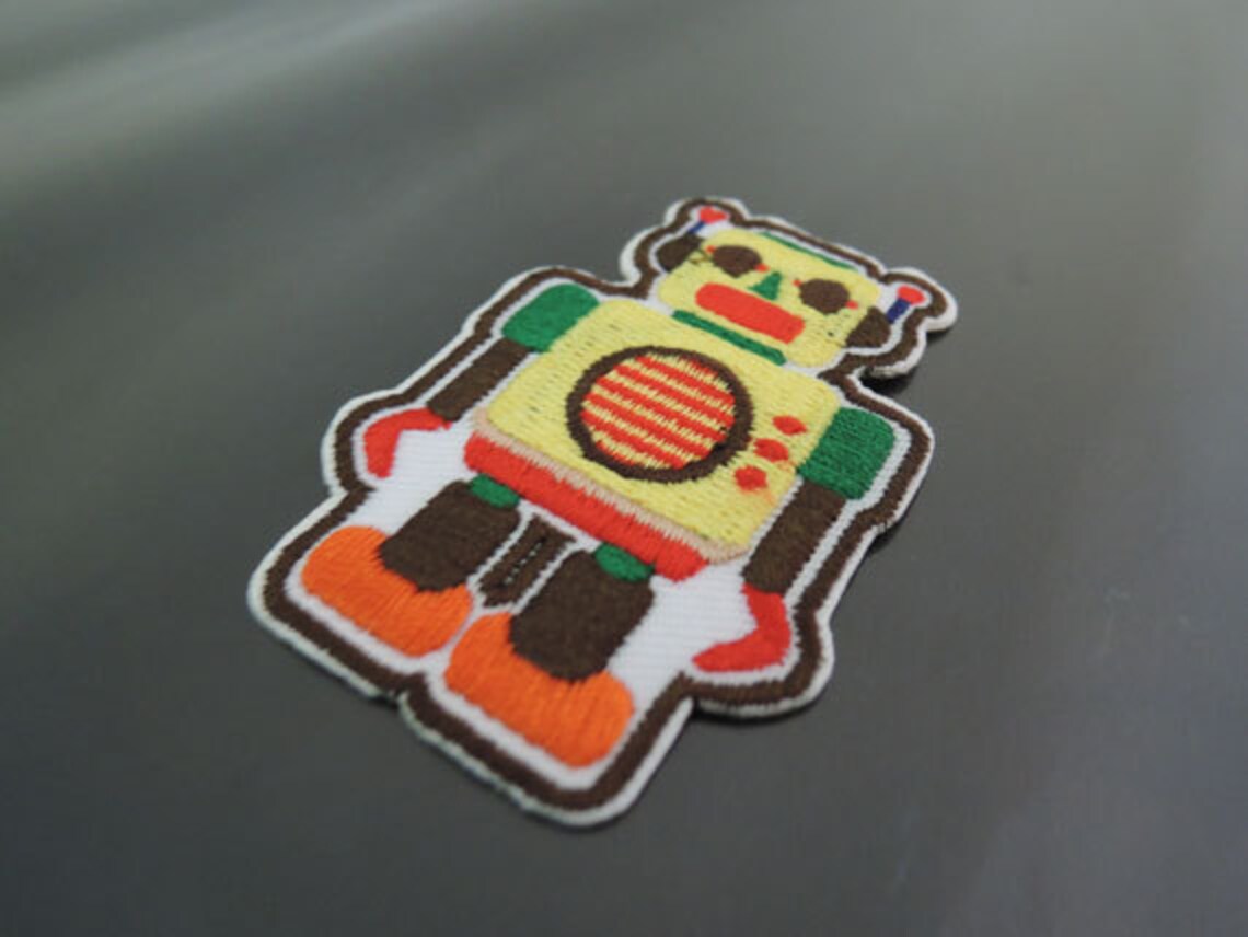 Robot Patches Iron on Patches or Sewing on Patch Yellow - Etsy
