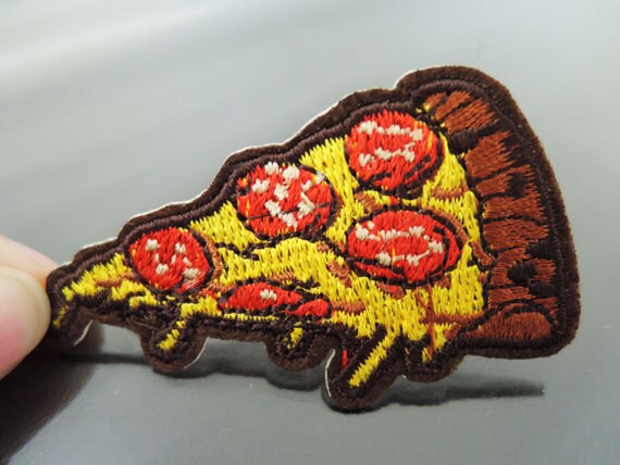 Pizza Patch Food Patches Yellow Brown Patch Applique Embroidered Patch ...