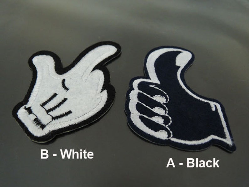Iron on Patch - Hand Patch Black and White Hand Patches Well Done Hands ...