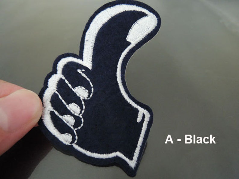 Iron on Patch Hand Patch Black and White Hand Patches Well | Etsy