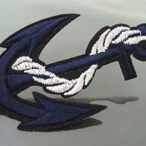 Anchor Patches - Iron on Patches Dark Blue Large Anchors Patch Round ...
