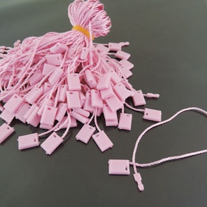 Hang Tag String - 100pcs Pink Hang Tag String With Plastic Fastener - Etsy