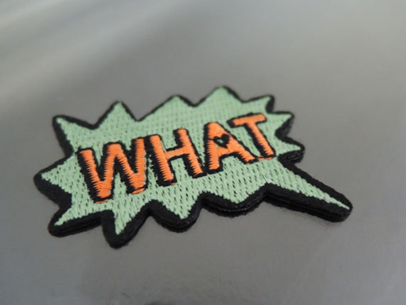 WHAT Letter Patches - Iron on or Sewing on Patch WHAT Patches Green ...