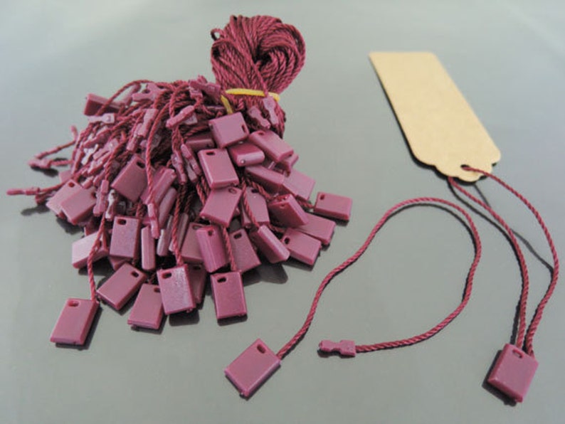 Hang Tag String 100pcs Siam Red Hang Tag String With Plastic - Etsy